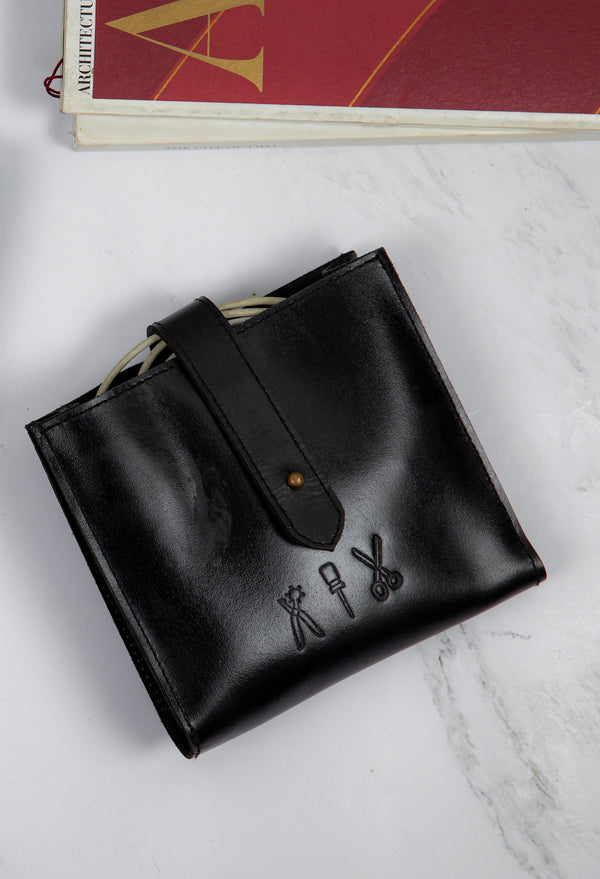 Laptop Charger Case- Leather Black – Brandless